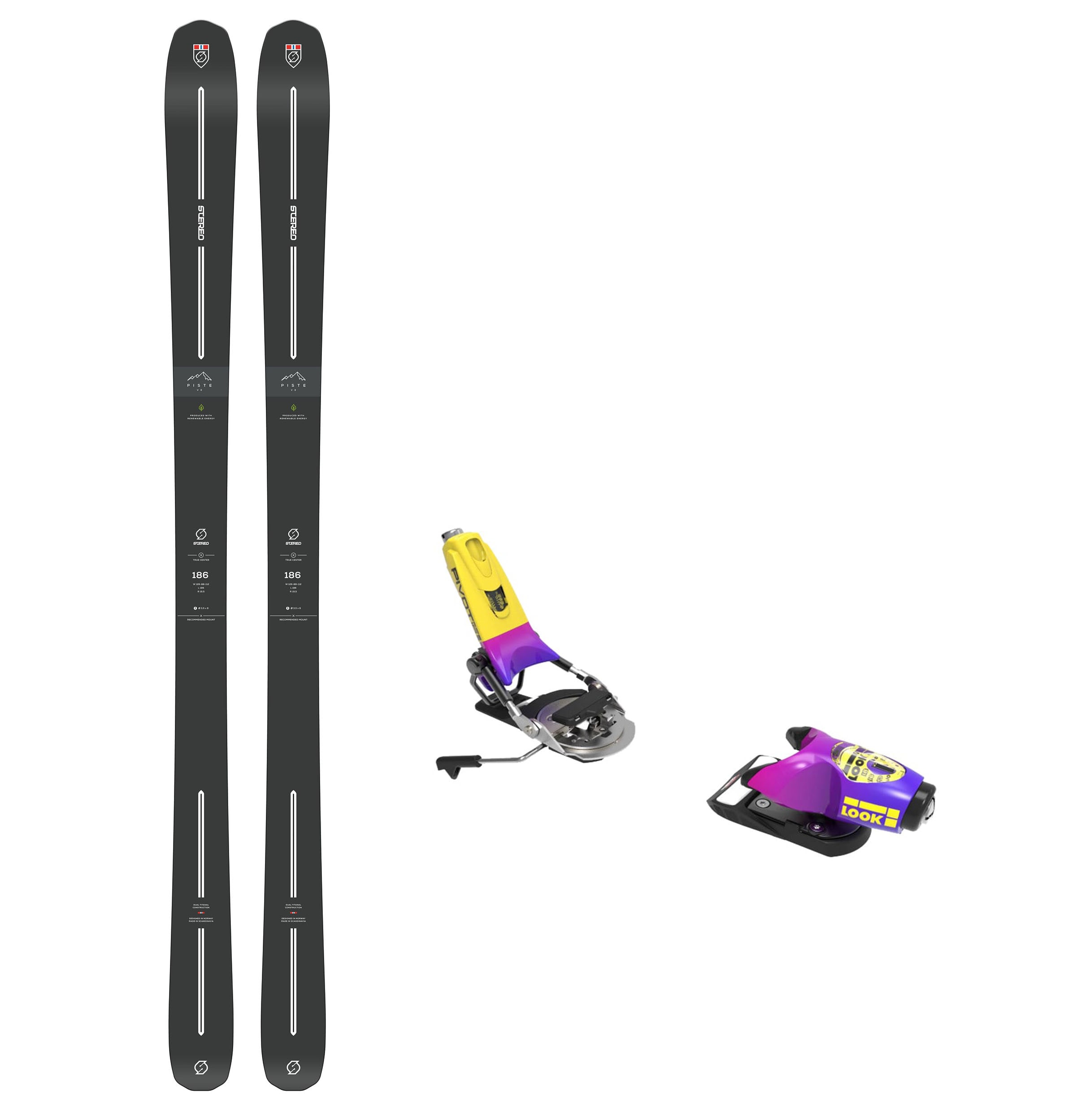 Stereo Skis Piste V3 med Look Pivot 18 Unisex | Anton Sport